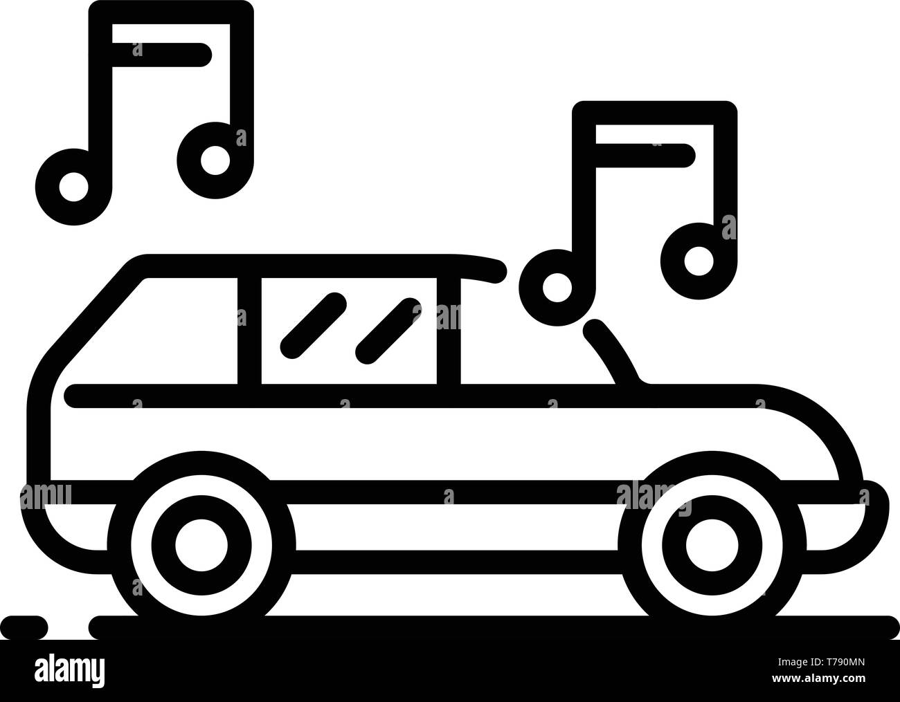 Nice music from the car icon, outline style Stock Vector Image & Art ...