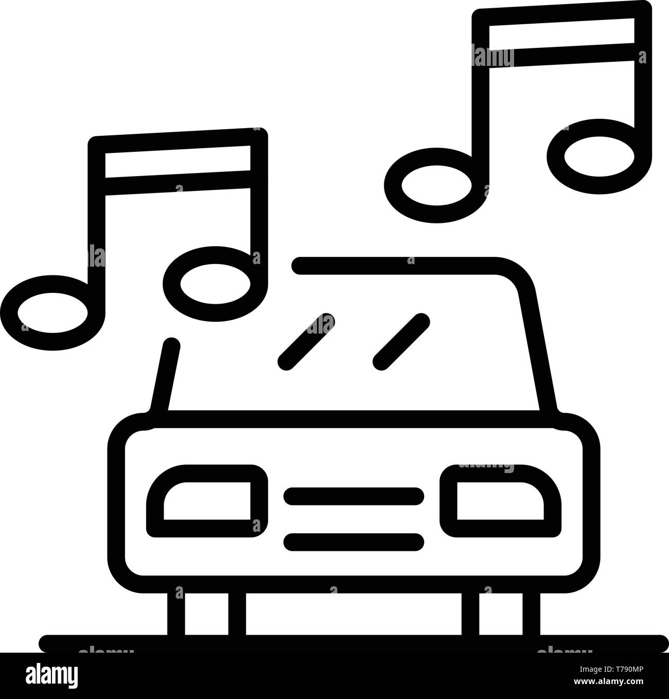 Loud music in the car icon, outline style Stock Vector Image & Art - Alamy