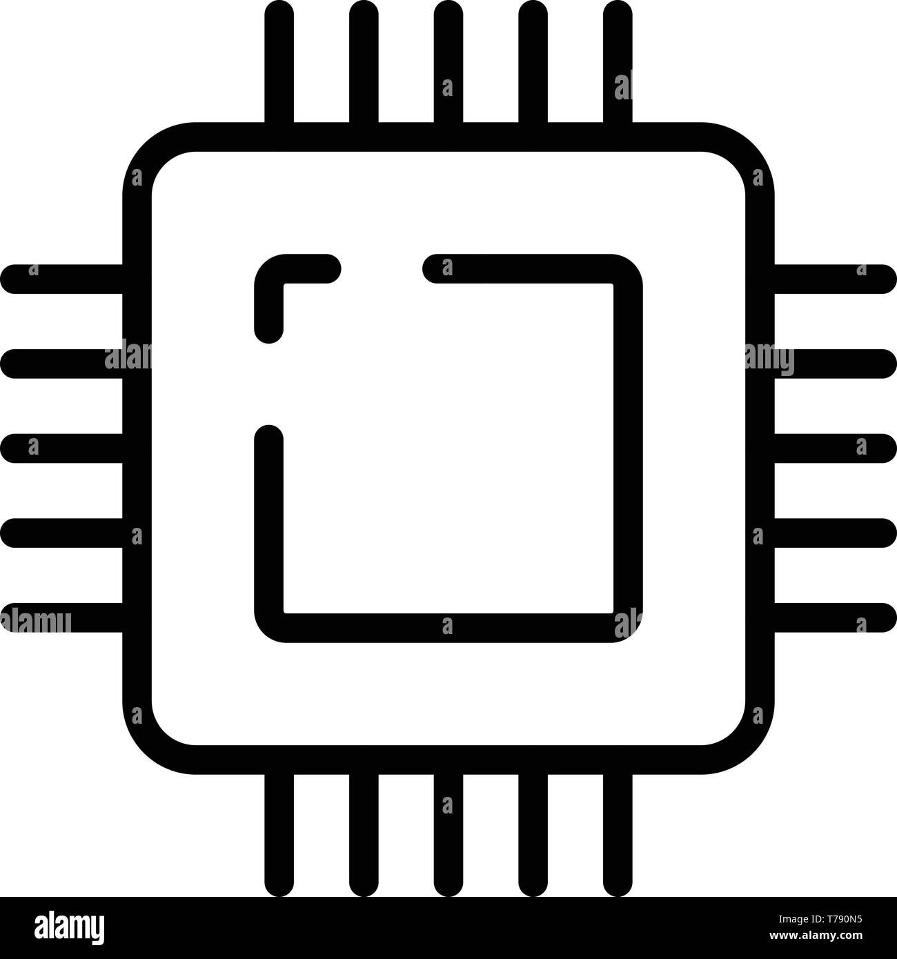 Microprocessor icon, outline style Stock Vector Image & Art - Alamy