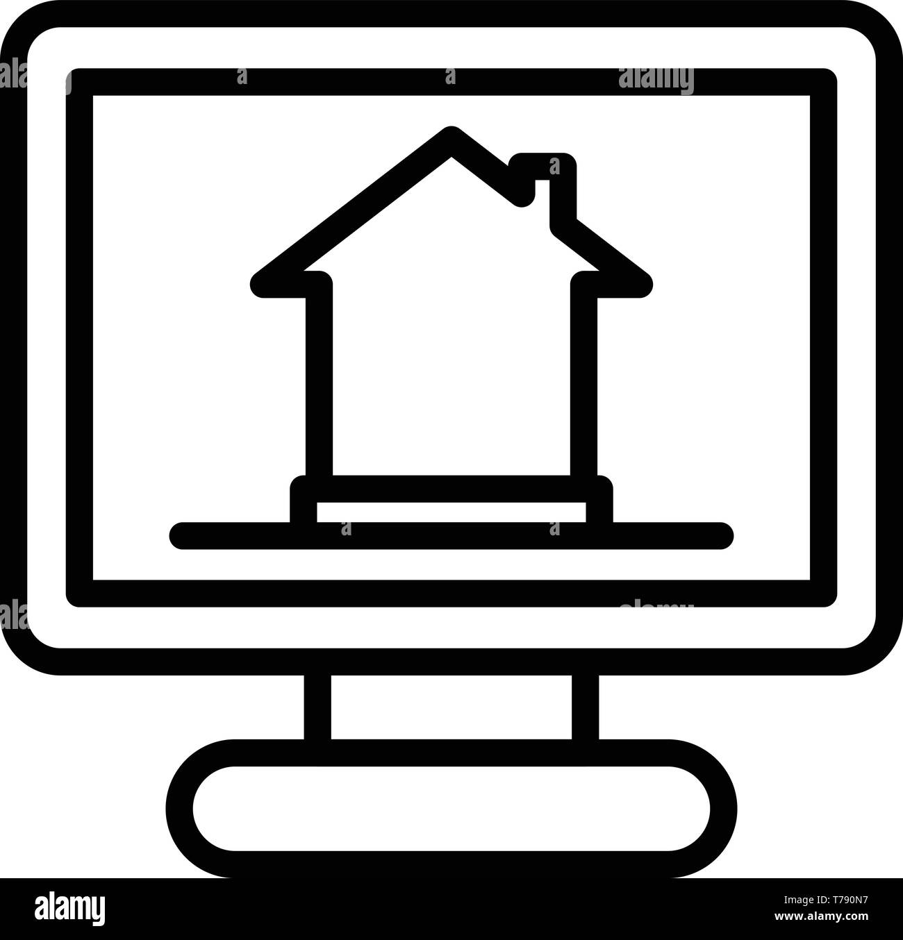 Smart home monitoring icon, outline style Stock Vector Image & Art - Alamy
