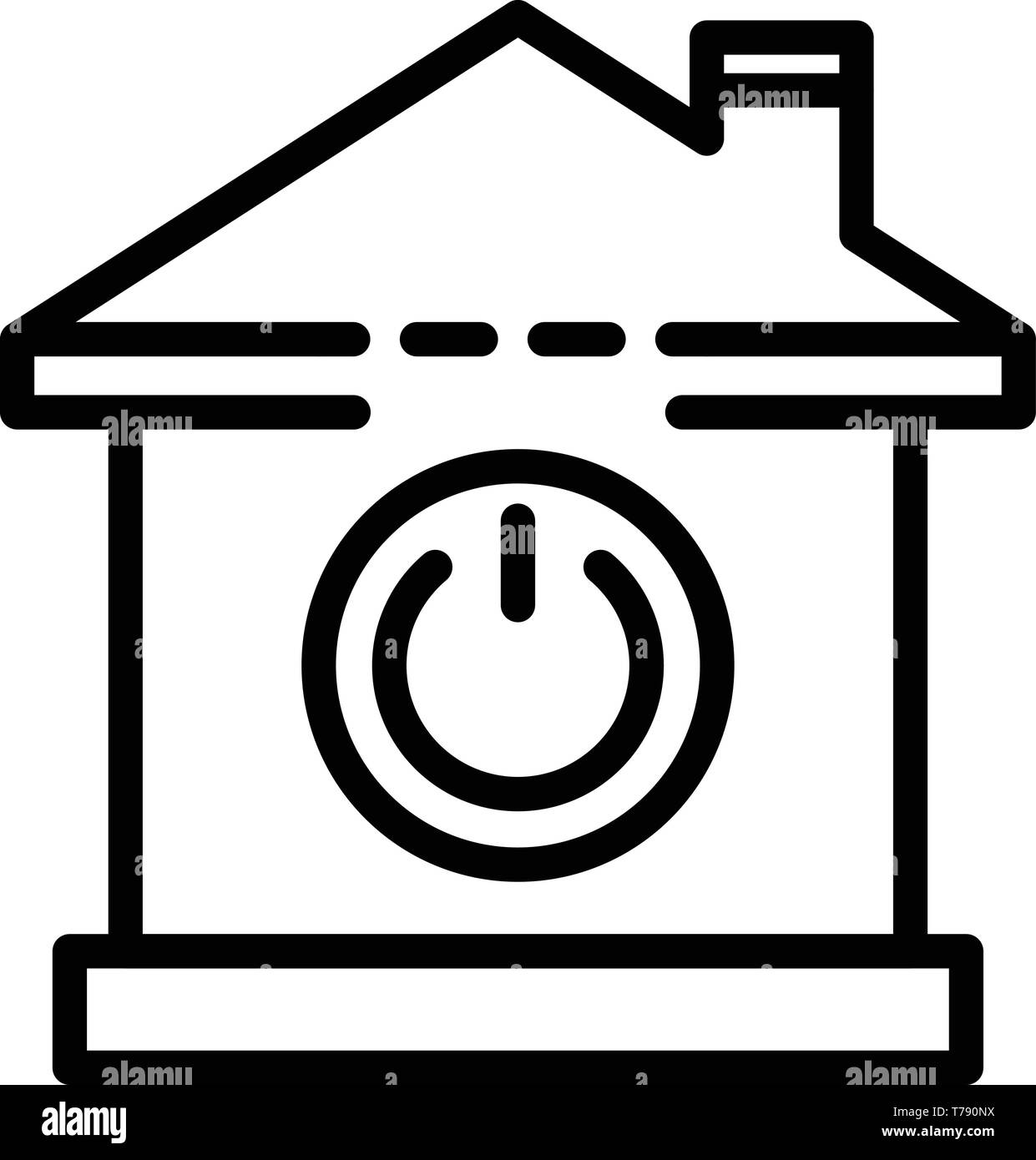 Smart home power button icon, outline style Stock Vector Image & Art ...