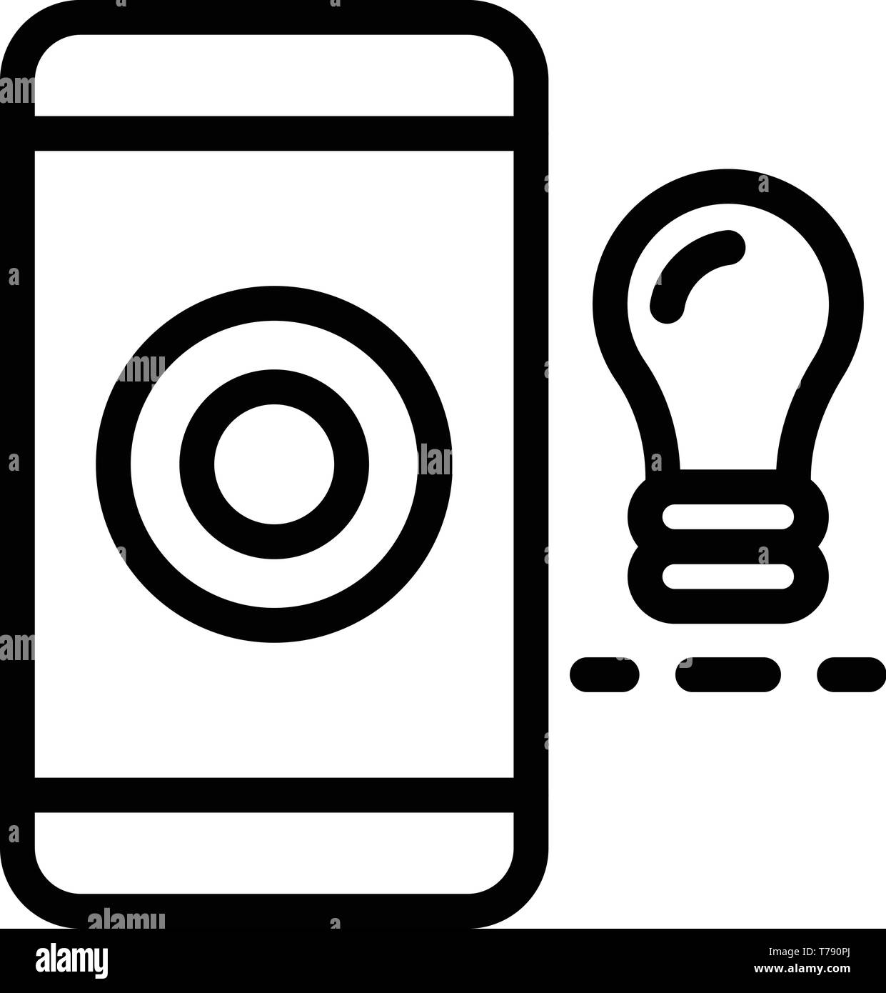 Smart light bulb icon, outline style Stock Vector Image & Art - Alamy