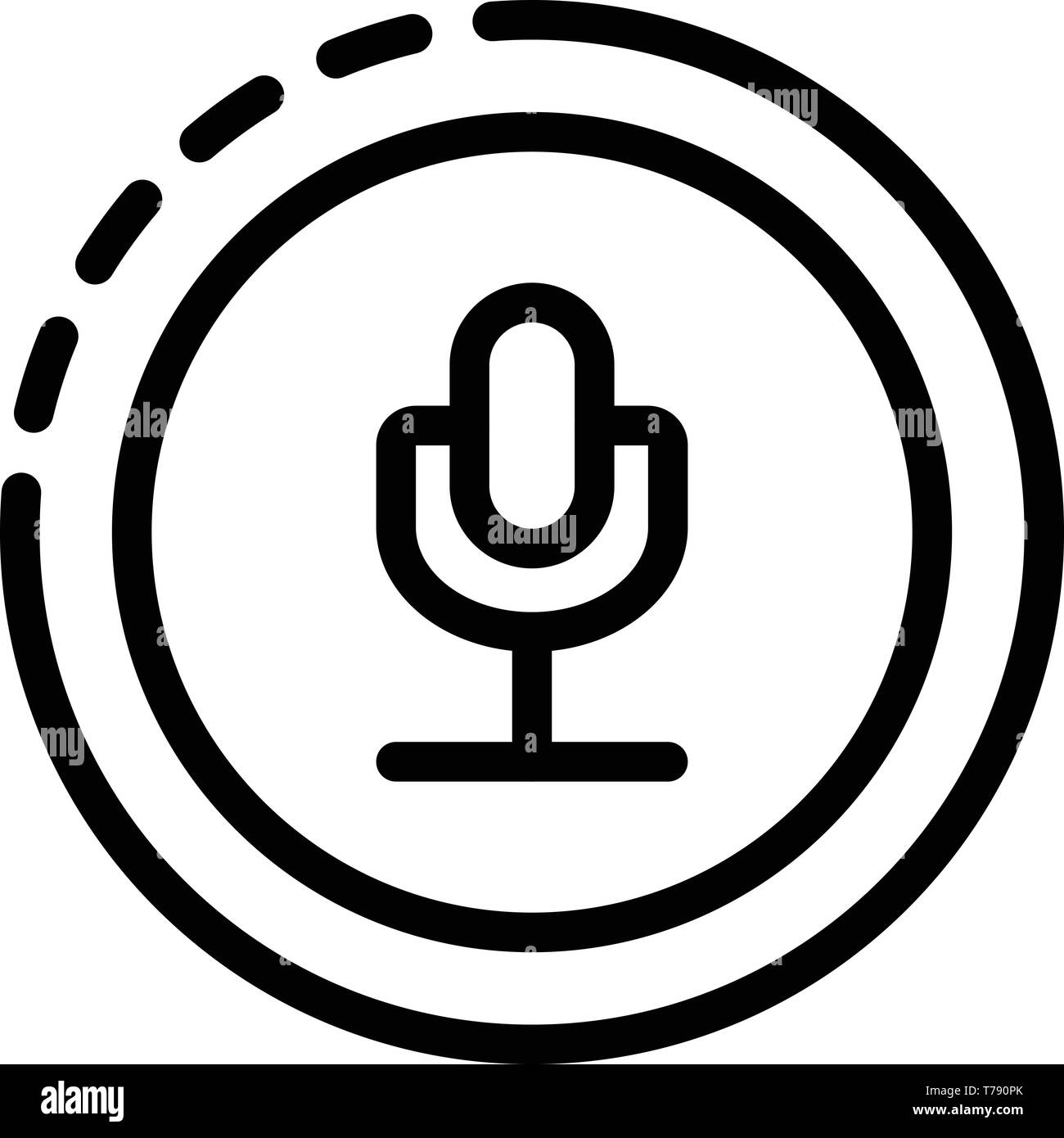 Microphone in the circle icon, outline style Stock Vector Image & Art ...