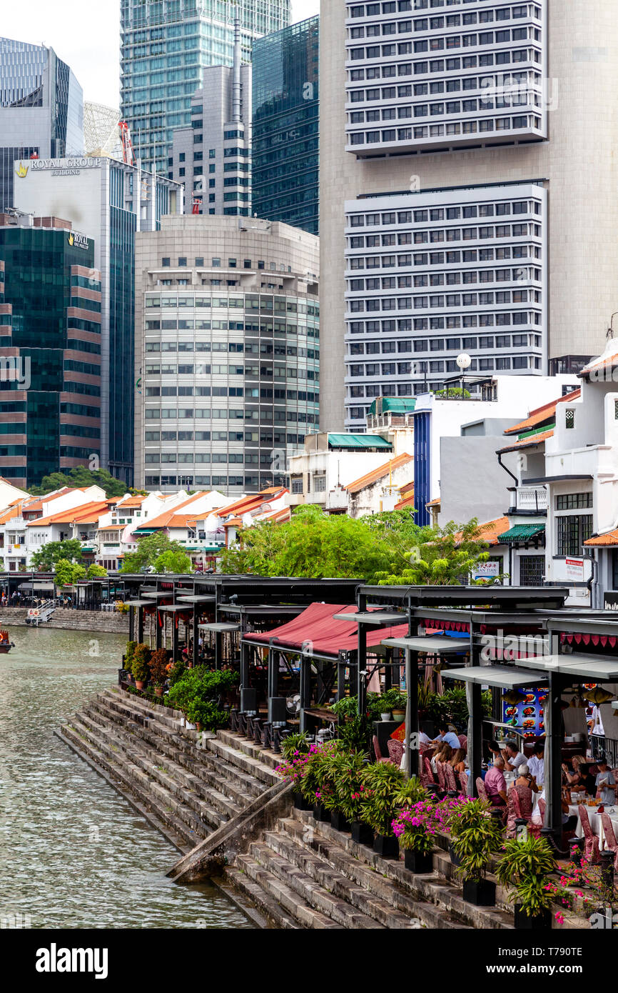 Boat Quay and The CBD Skyline, Singapore, South East Asia Stock Photo ...