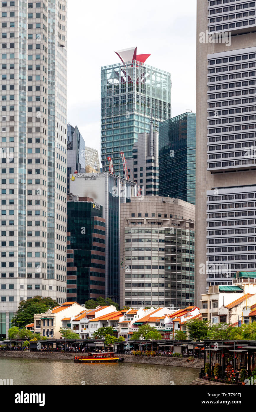 Boat Quay and The CBD Skyline, Singapore, South East Asia Stock Photo ...