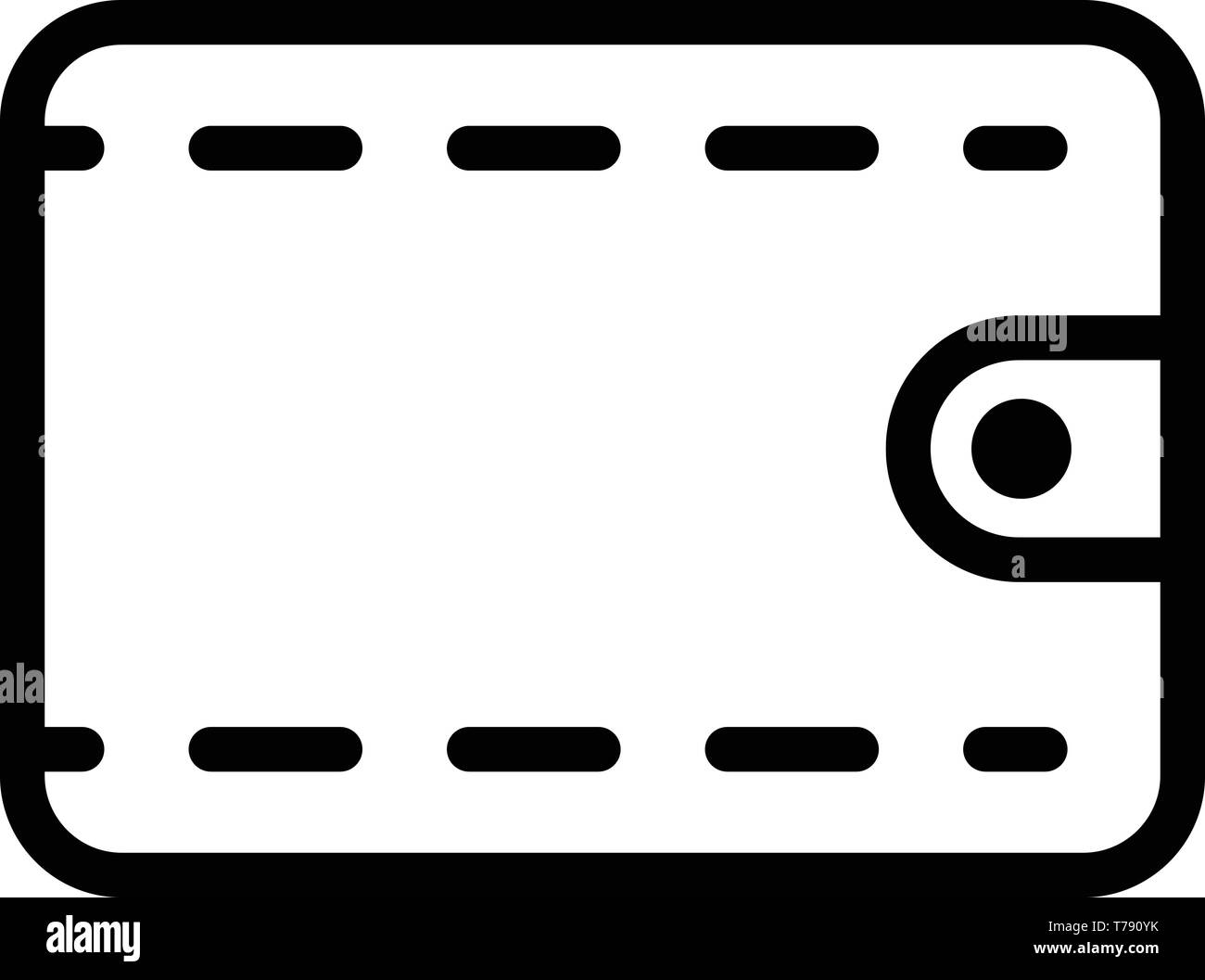 Wallet with round corners icon, outline style Stock Vector Image & Art ...