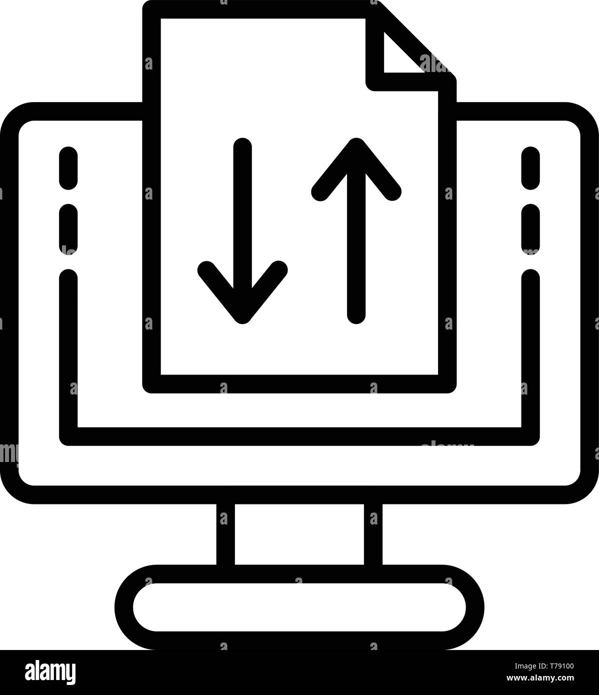 Digitization of documents icon, outline style Stock Vector Image & Art ...