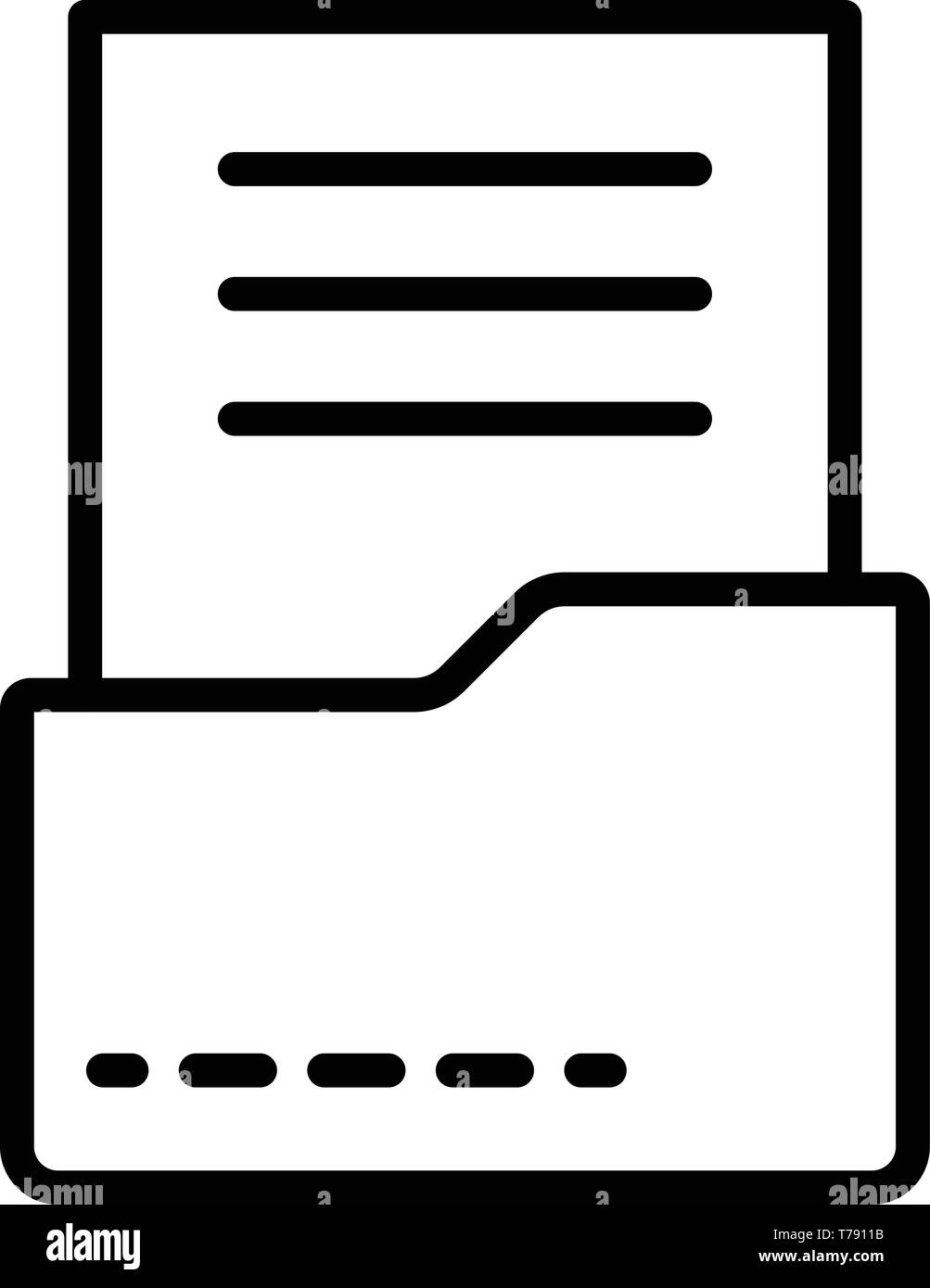 Document in folder icon, outline style Stock Vector Image & Art - Alamy