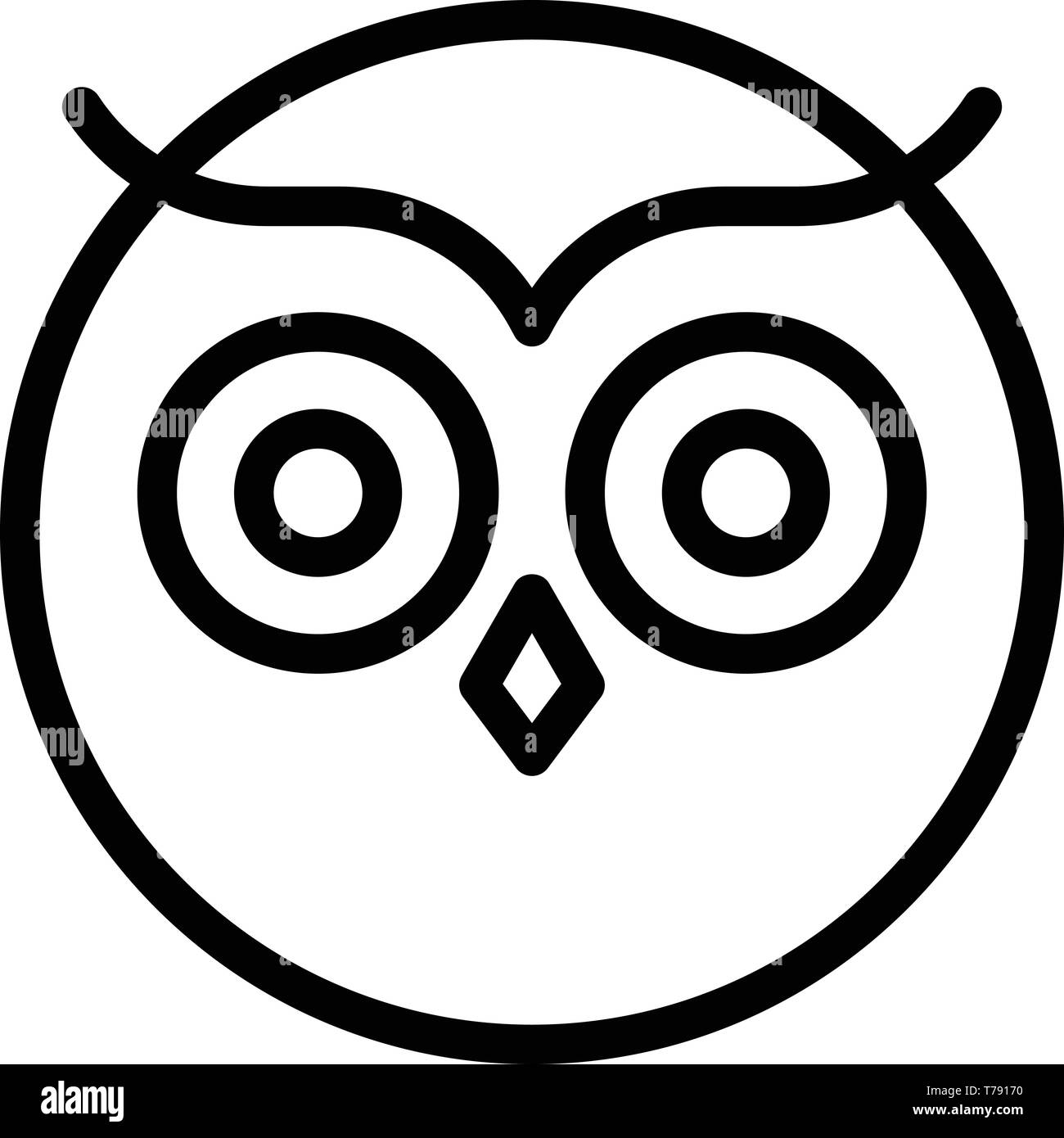 Round owl face icon, outline style Stock Vector Image & Art - Alamy