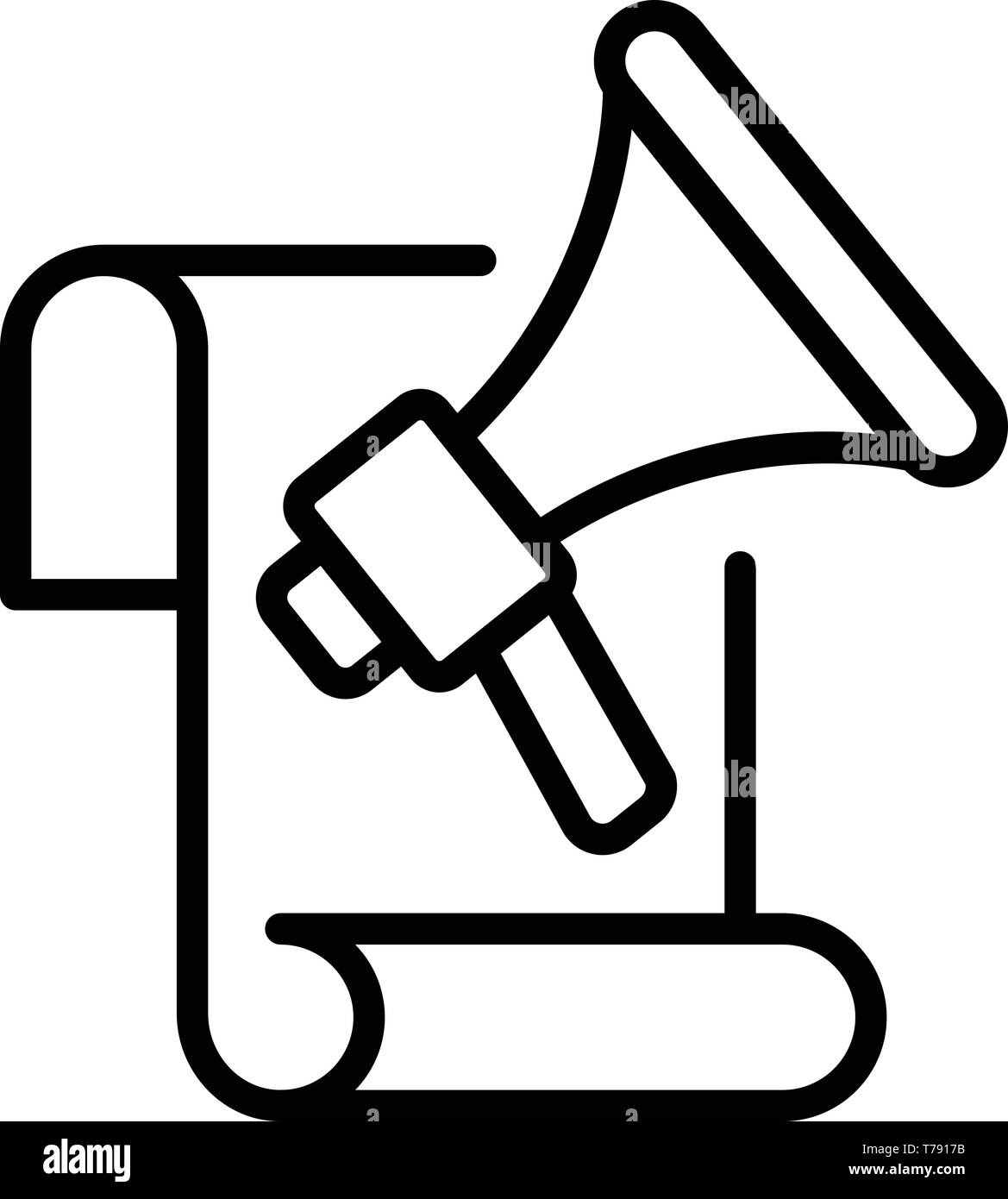 Megaphone silhouette style icon Black and White Stock Photos & Images ...