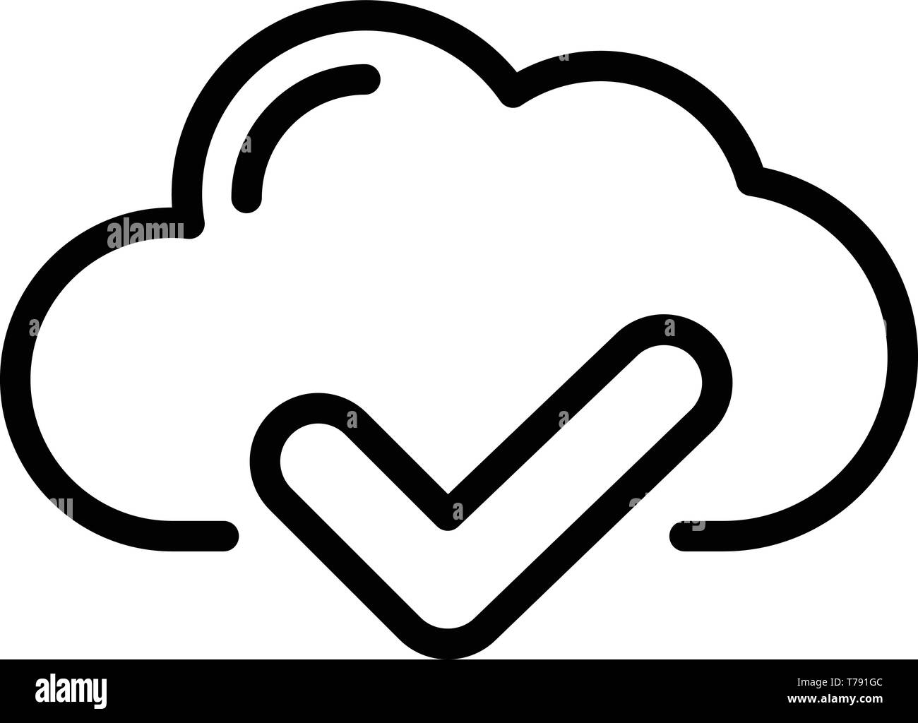 Cloud check icon, outline style Stock Vector Image & Art - Alamy
