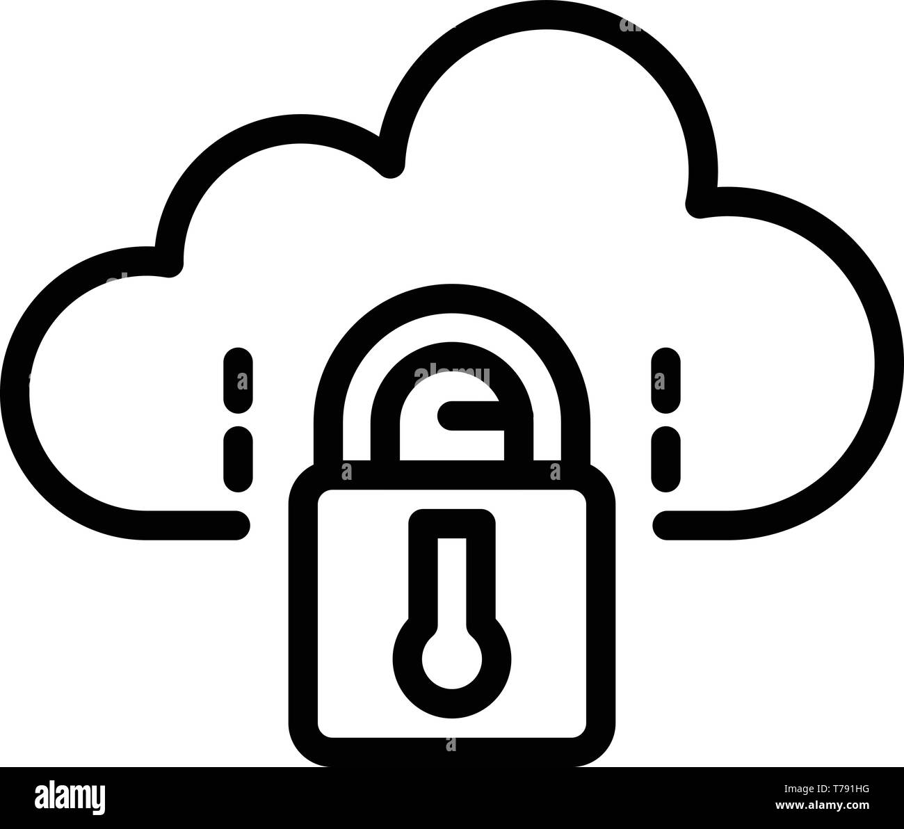 Cloud authentication icon outline Stock Vector Images - Alamy