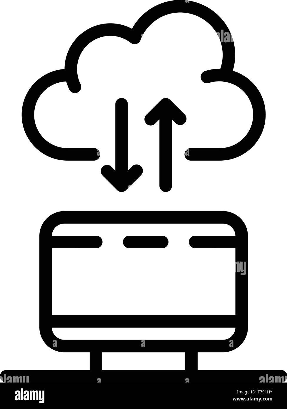 Cloud arrows icon outline Black and White Stock Photos & Images - Alamy