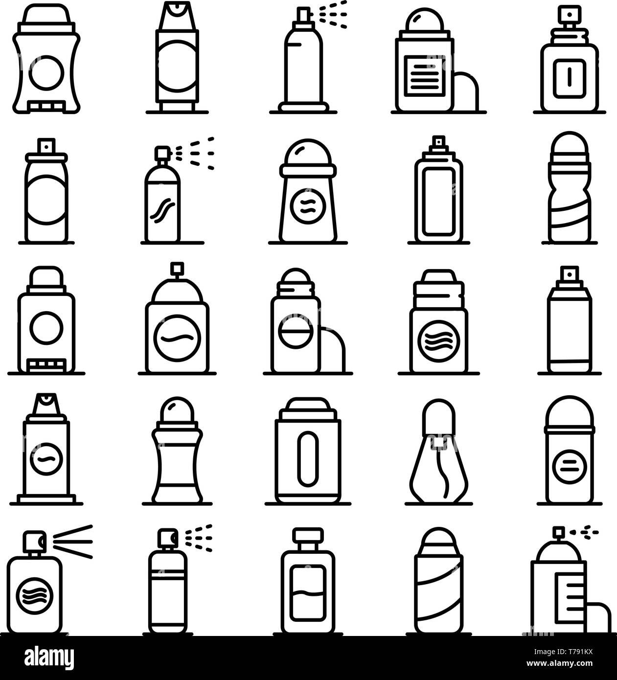 Deodorant icons set, outline style Stock Vector Image & Art - Alamy