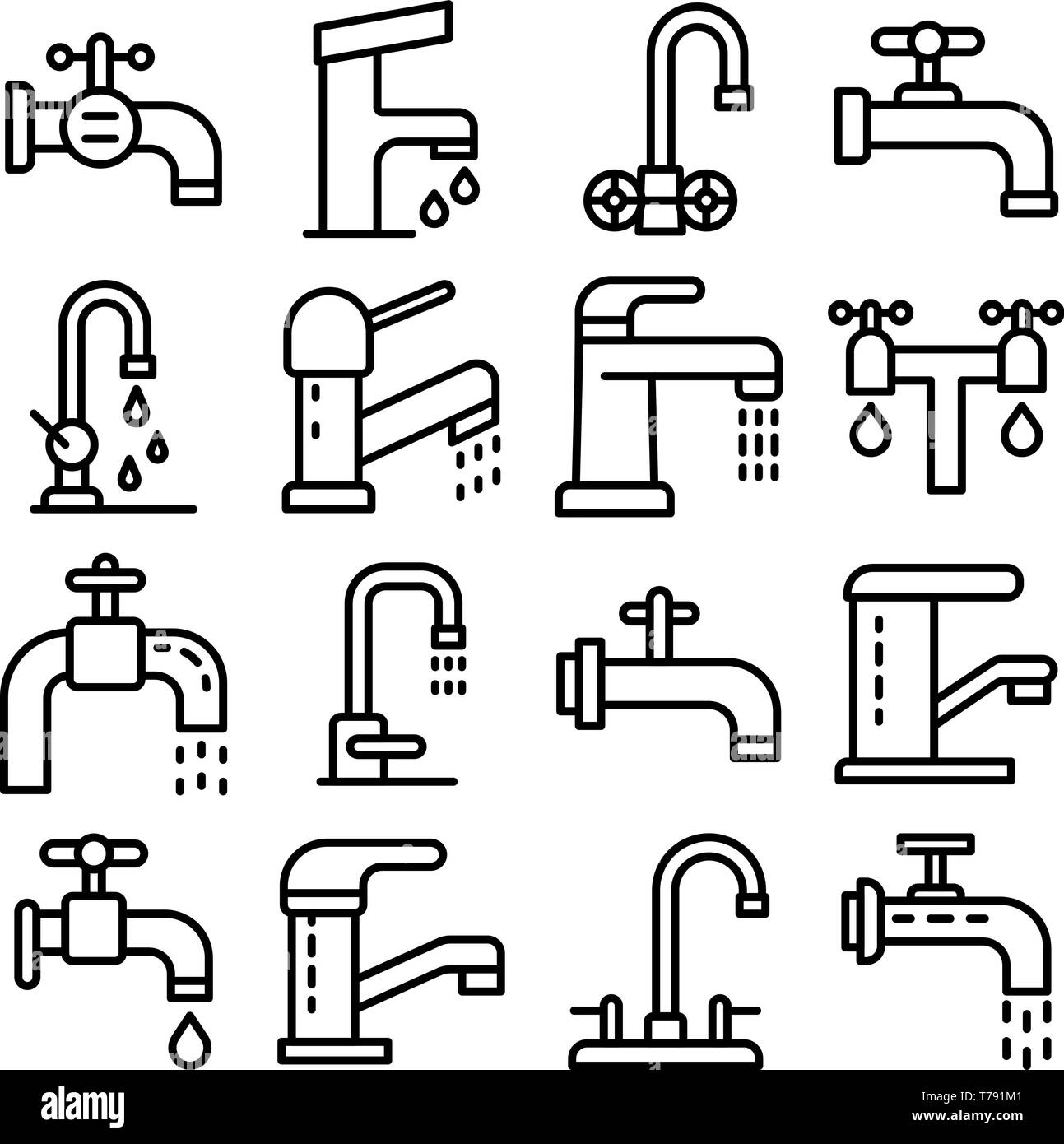 Line fill style set Black and White Stock Photos & Images - Alamy