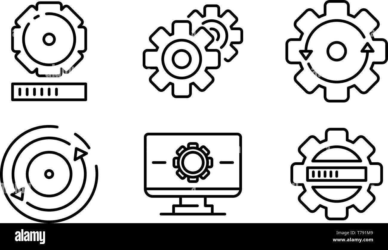 System update icons set, outline style Stock Vector Image & Art - Alamy