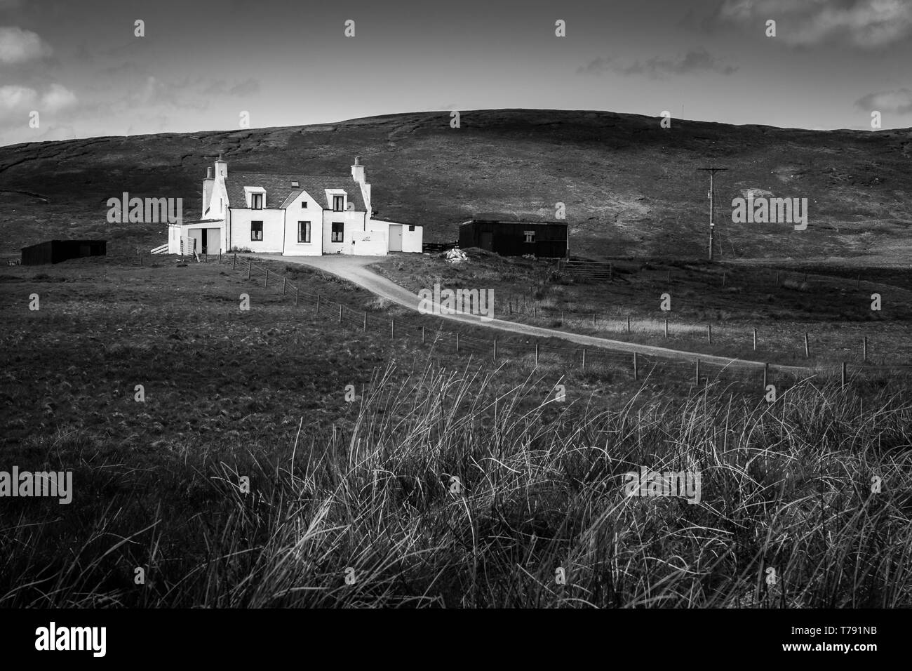 Remote home in the Shetland Isles, North of Scotland, UK Stock Photo ...