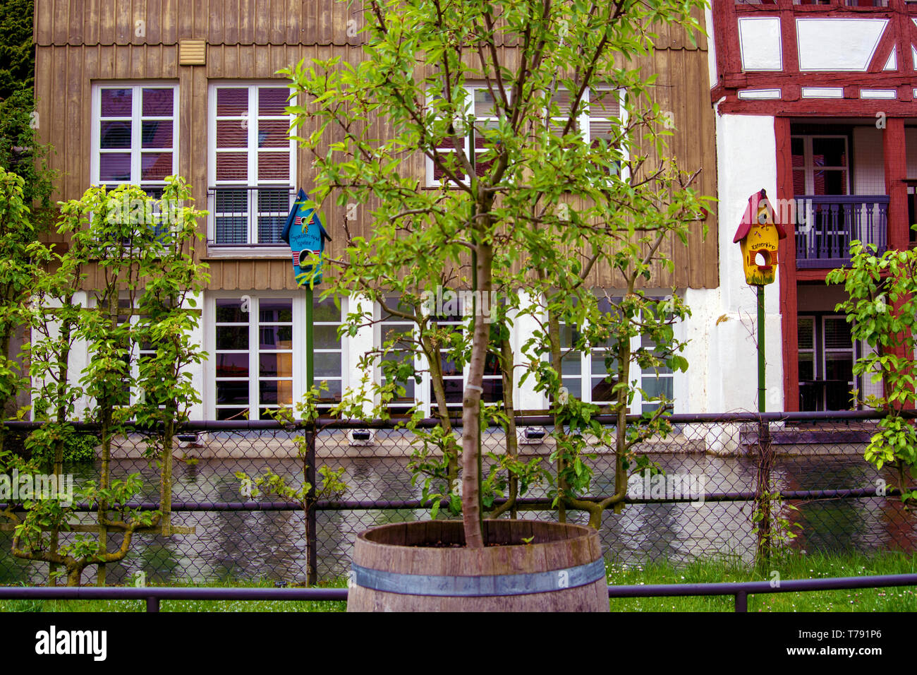 River blue through Ulm Stock Photo - Alamy