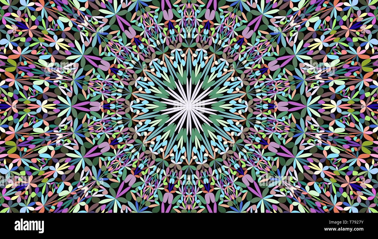 Colorful abstract floral garden mandala pattern geometry background ...