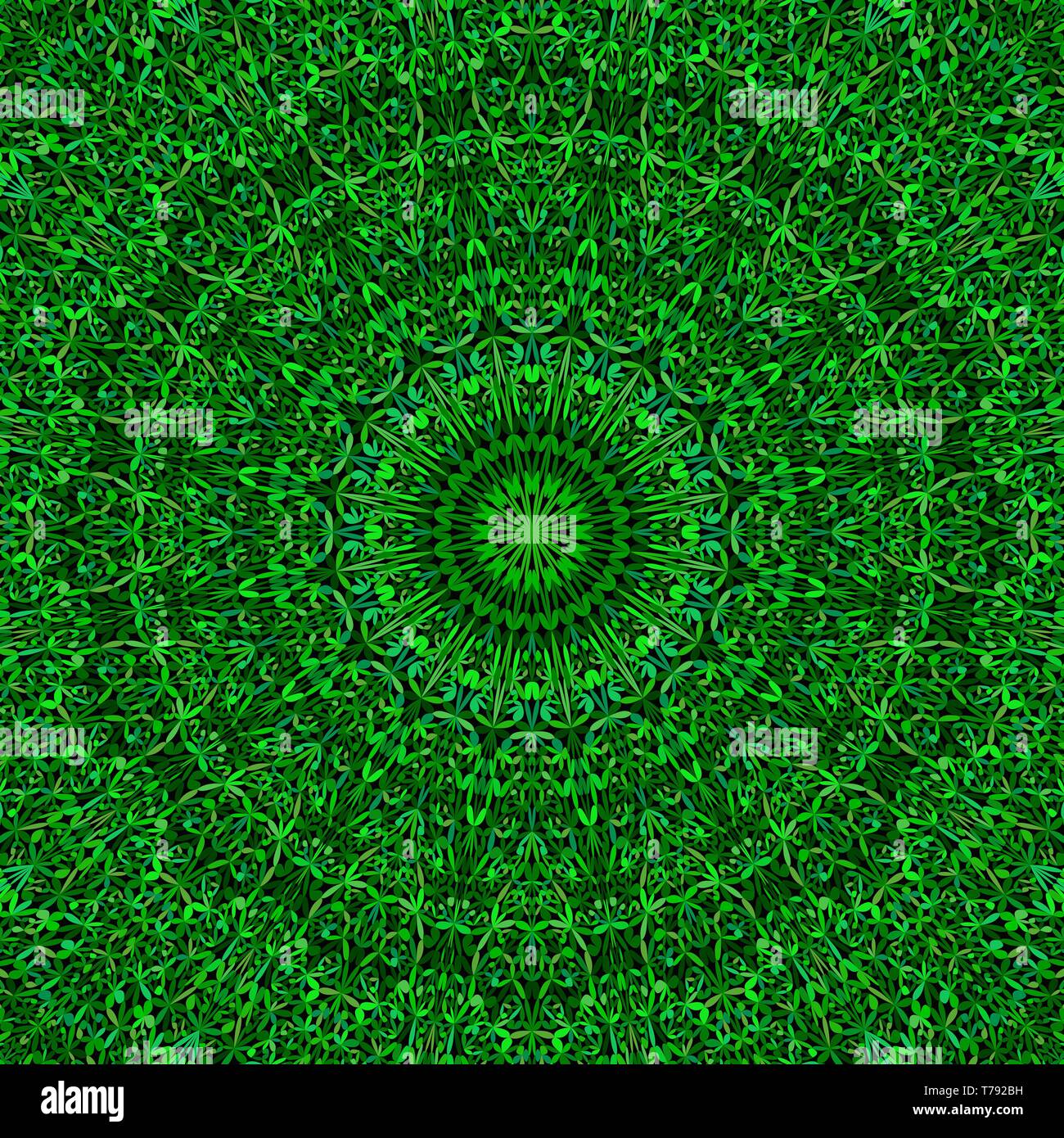 Green botanical kaleidoscope mandala pattern wallpaper design Stock ...