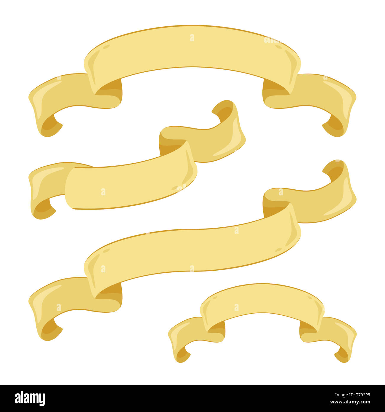 classic ribbon banner design element set isolated on white background ...