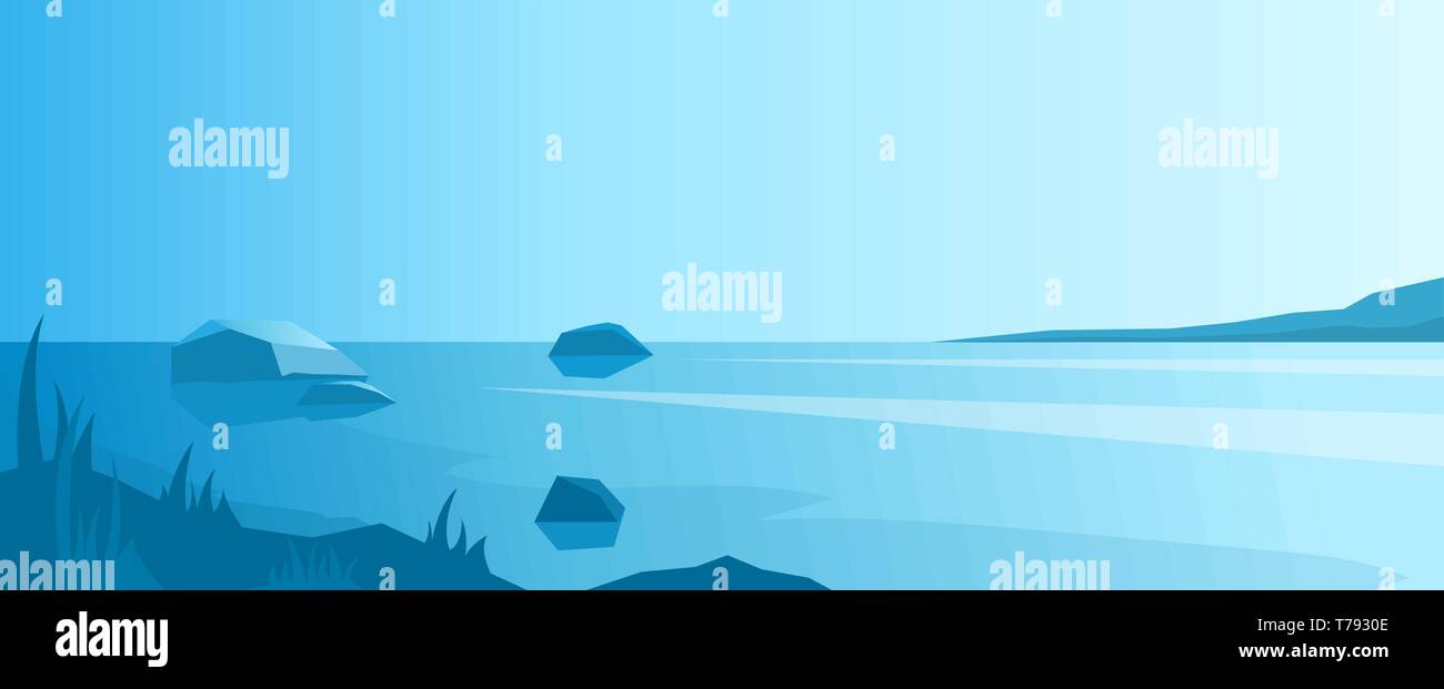Simple ocean landscape Stock Vector Image & Art - Alamy