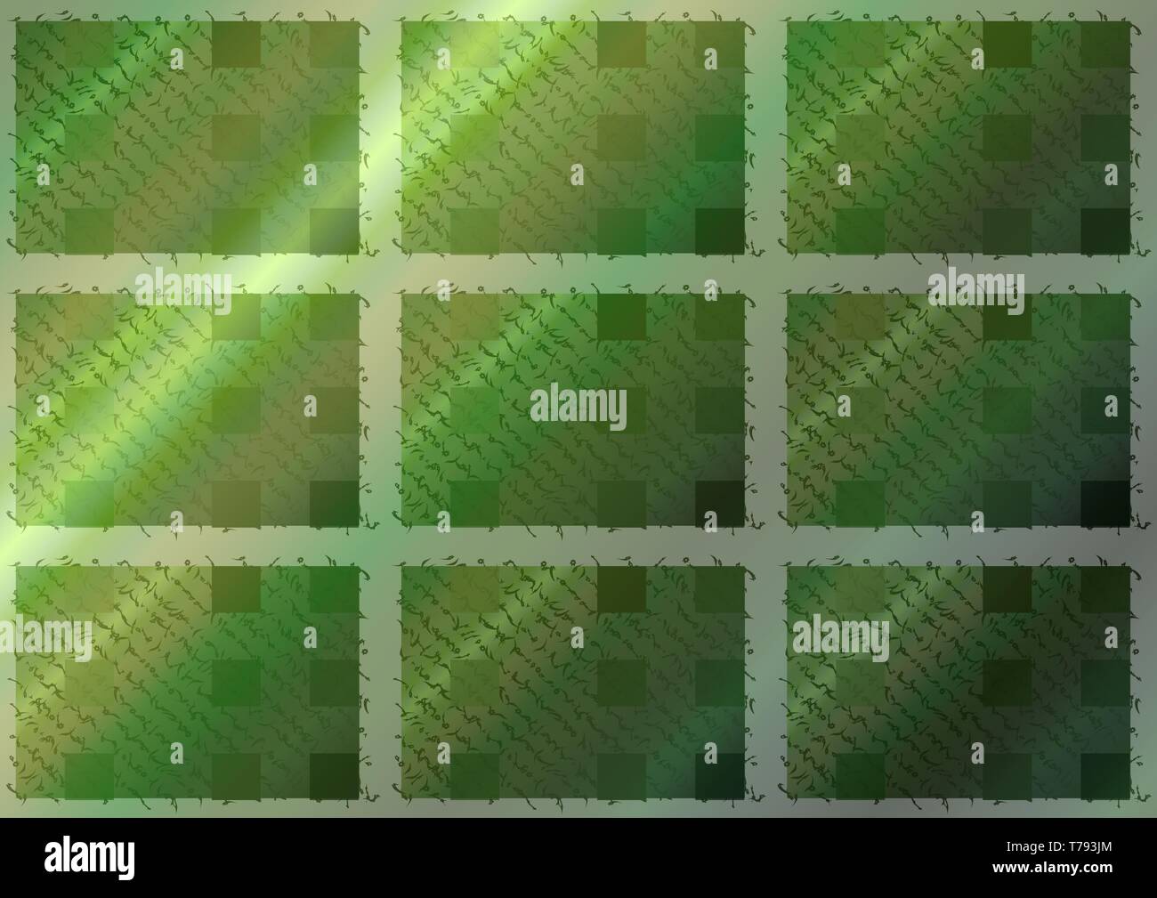 Tiles green gradient shiny and glowing in rows. Tiles background ...