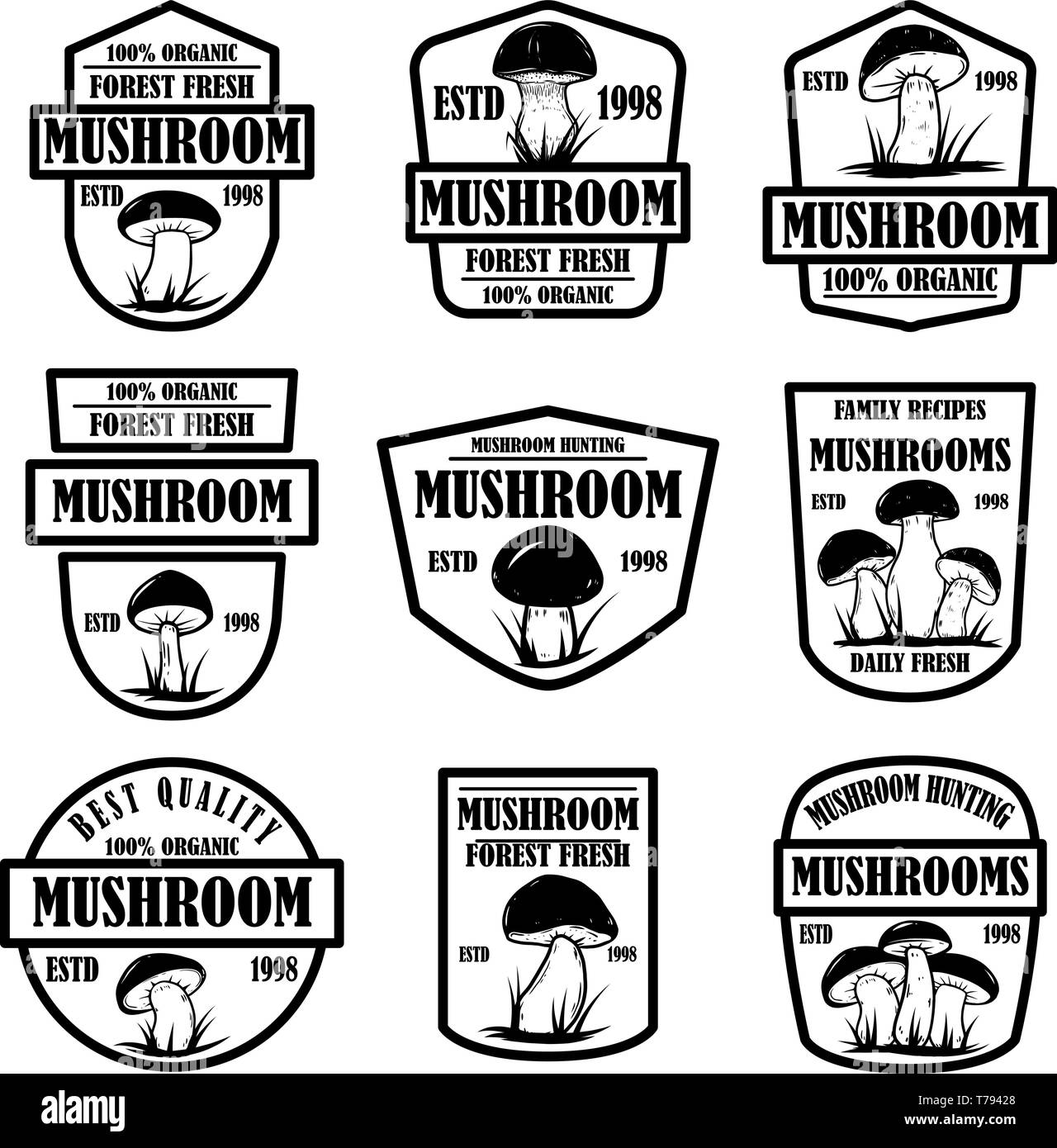 Unique mushroom Stock Vector Images - Alamy