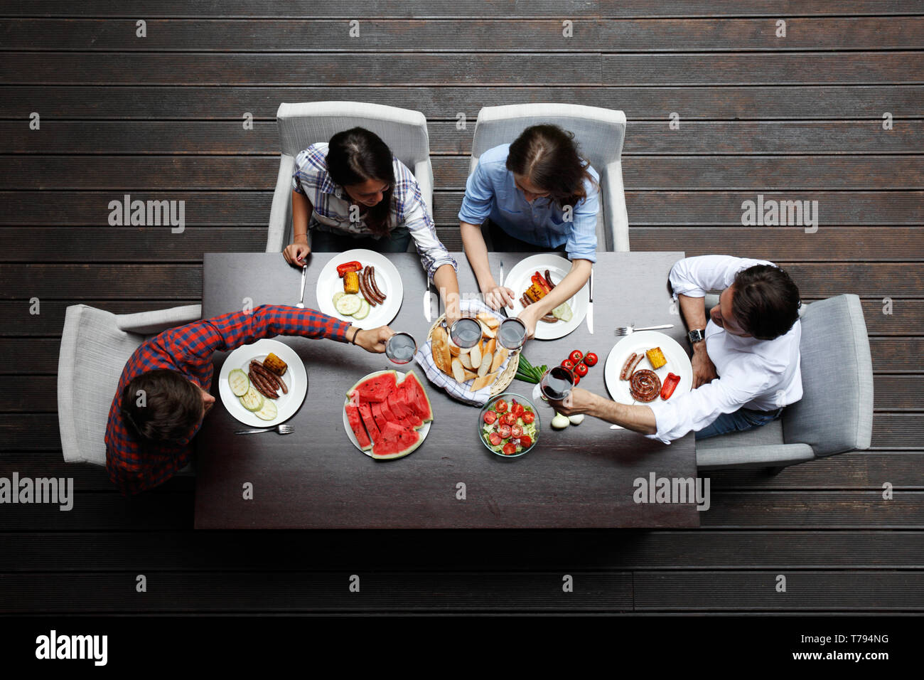 Top view dinner together hi-res stock photography and images - Alamy