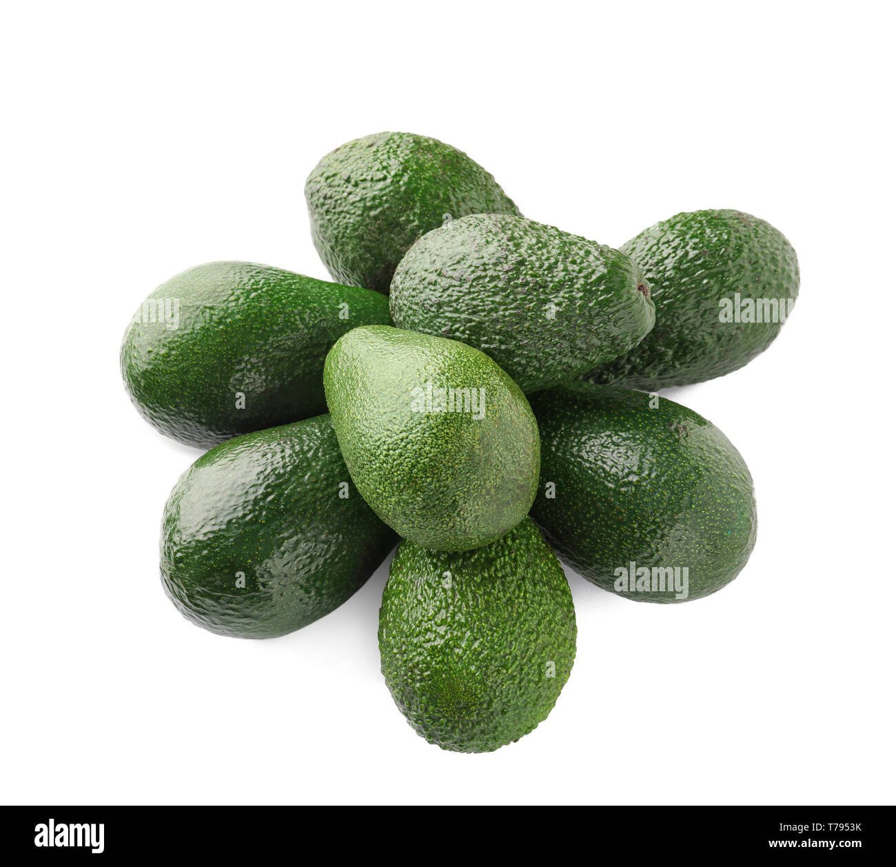 Fresh avocados on white background Stock Photo - Alamy