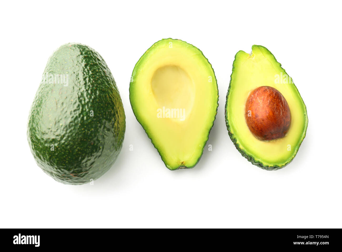 Fresh avocados on white background Stock Photo - Alamy