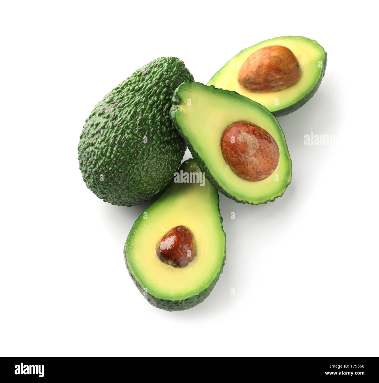 Fresh avocados on white background Stock Photo - Alamy