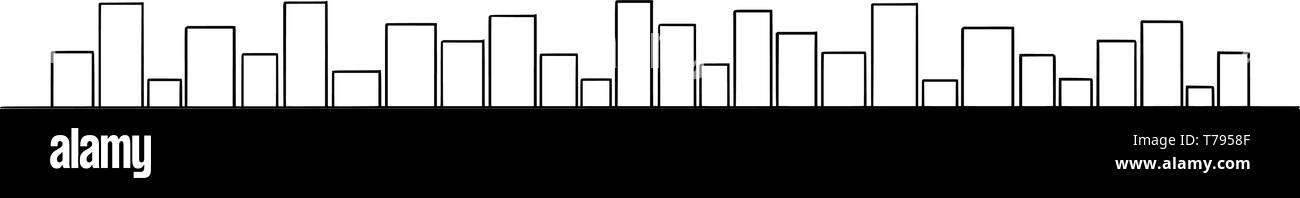 Vector artistic drawing and illustration of generic city buildings on ...