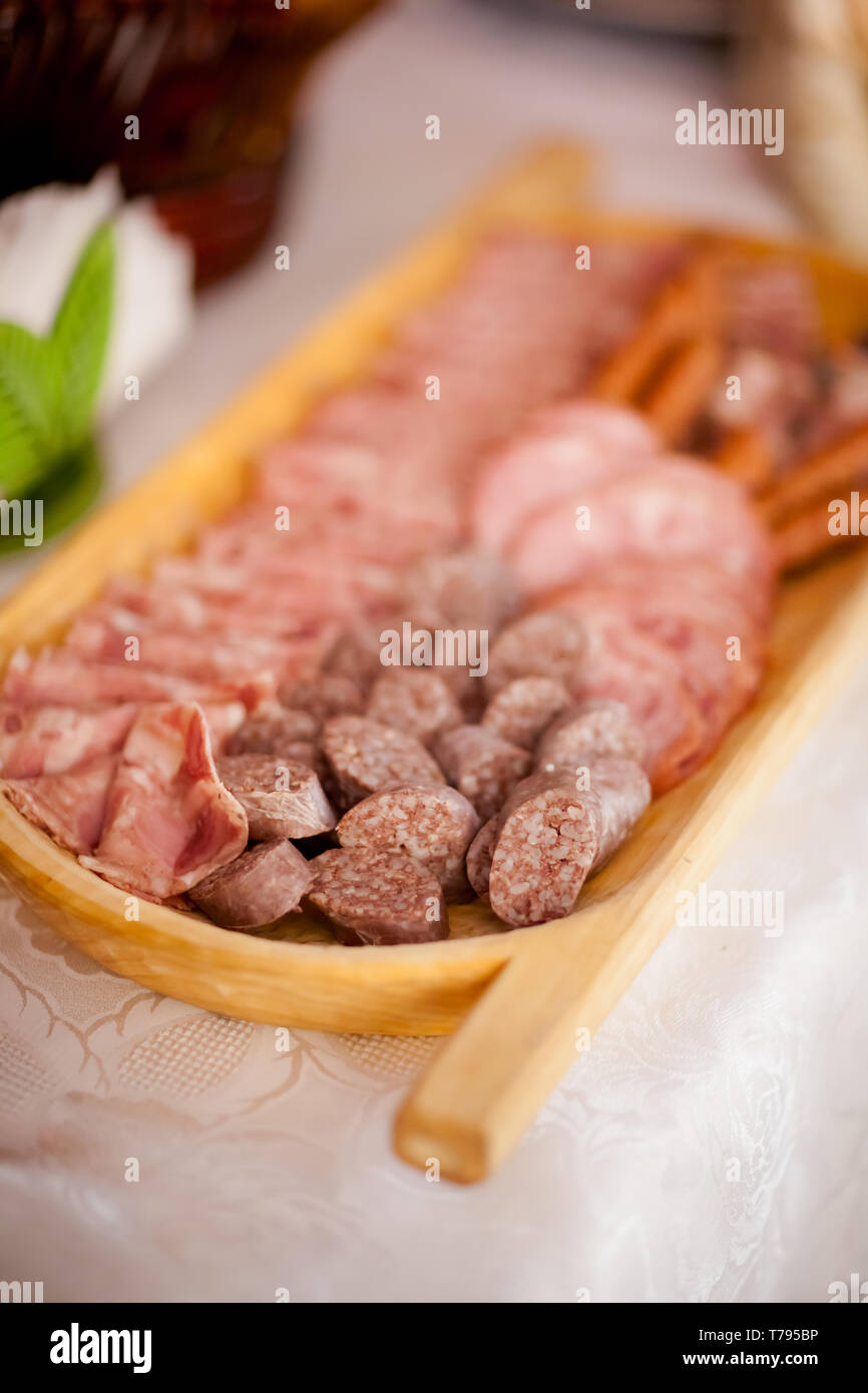 Reception buffet tables with regional food from Poland. Luxury concept ...
