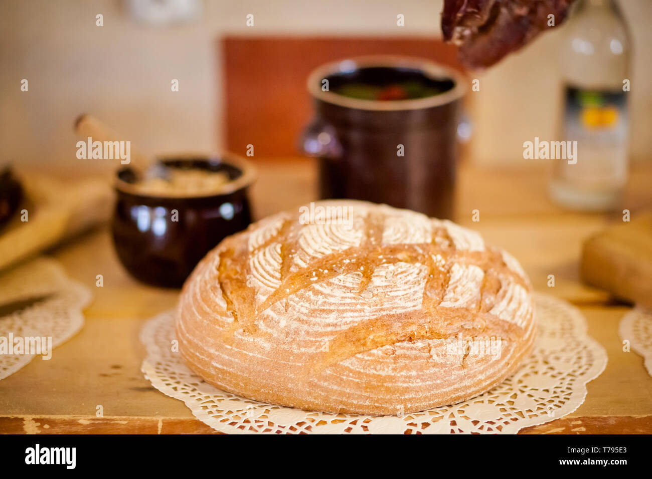 Reception buffet tables with regional food from Poland. Luxury concept ...