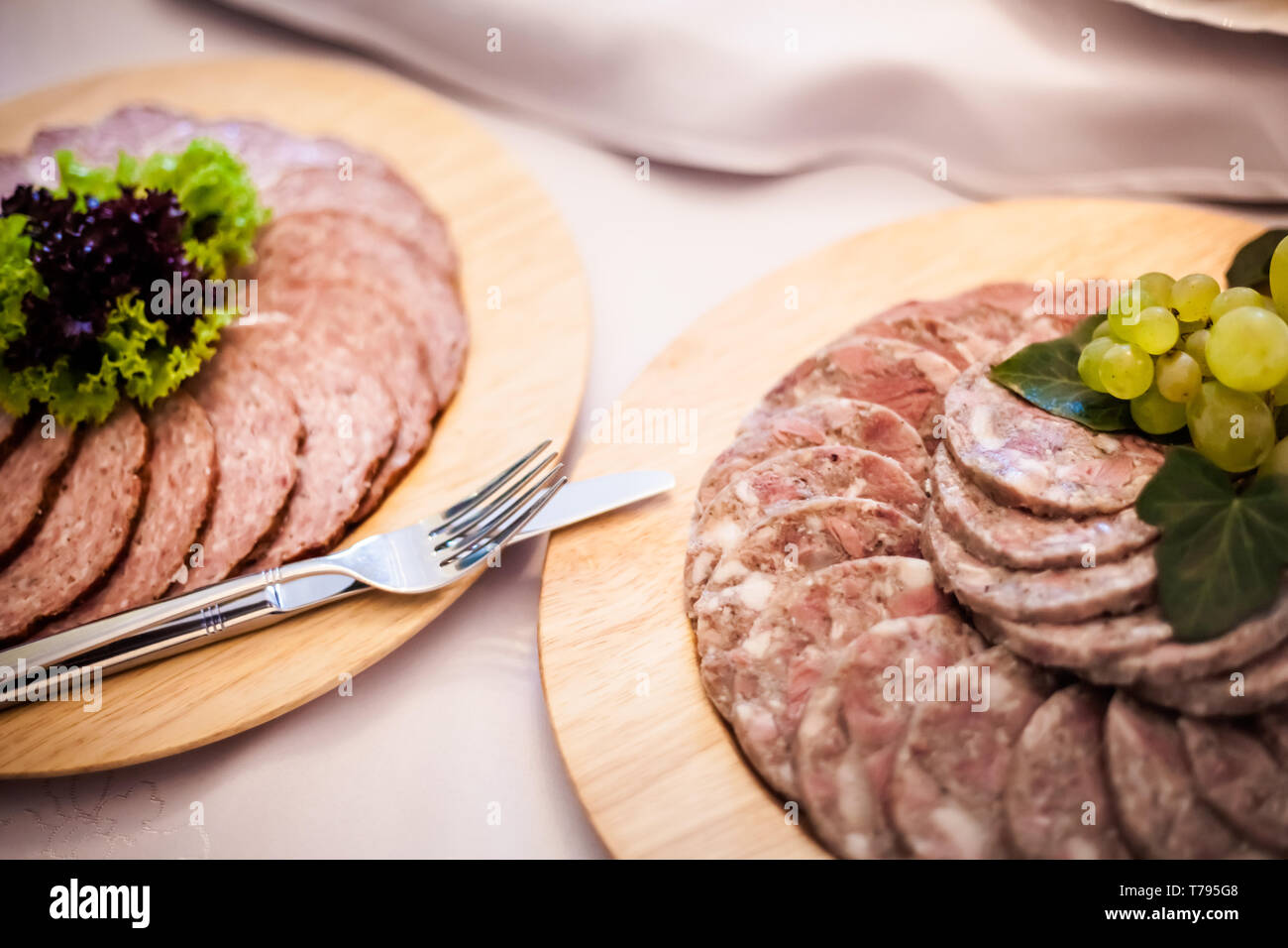Reception buffet tables with regional food from Poland. Luxury concept ...