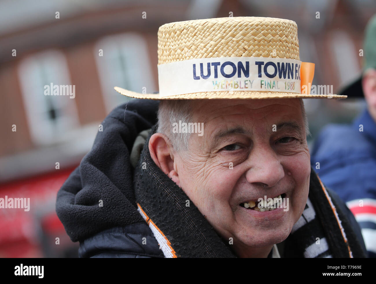Luton's supporters celebrate during the victory parade at St George's ...