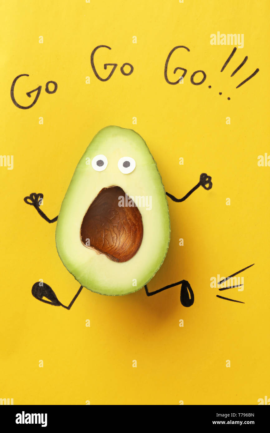 Funny food avocado half hi-res stock photography and images - Alamy