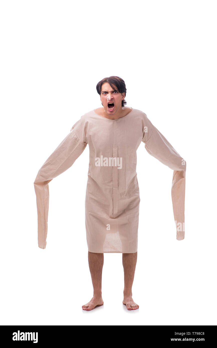 Young mad man isolated on white Stock Photo - Alamy
