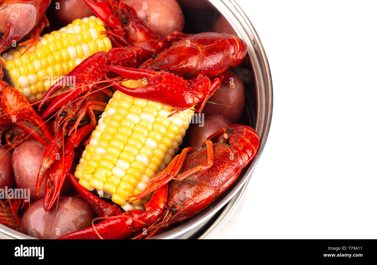 Crawfish Boil with Corn on the Cob and Potatoes Stock Photo - Alamy