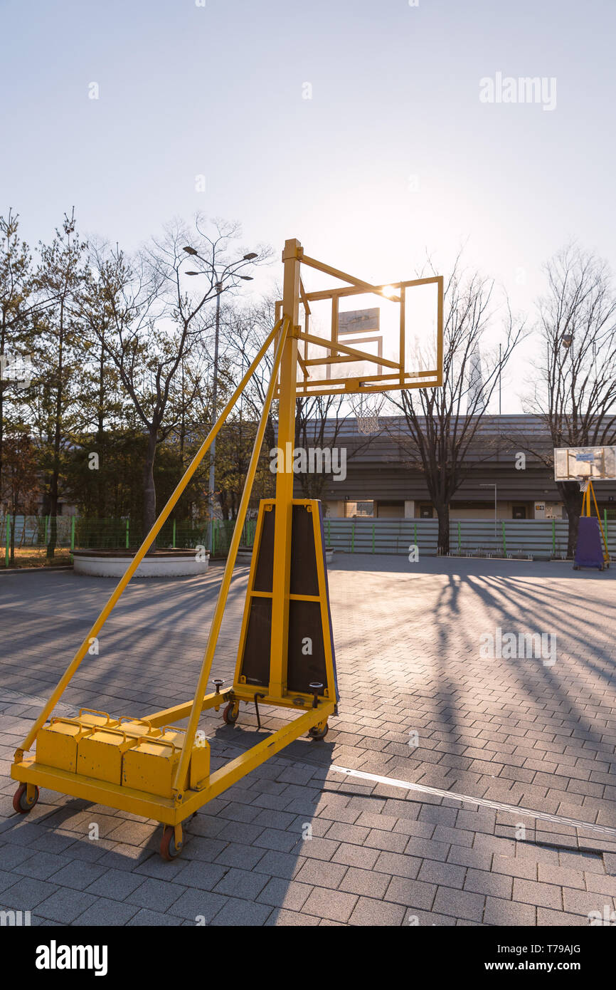 Empty basketball playground in the park in Seoul, Korea Stock Photo - Alamy