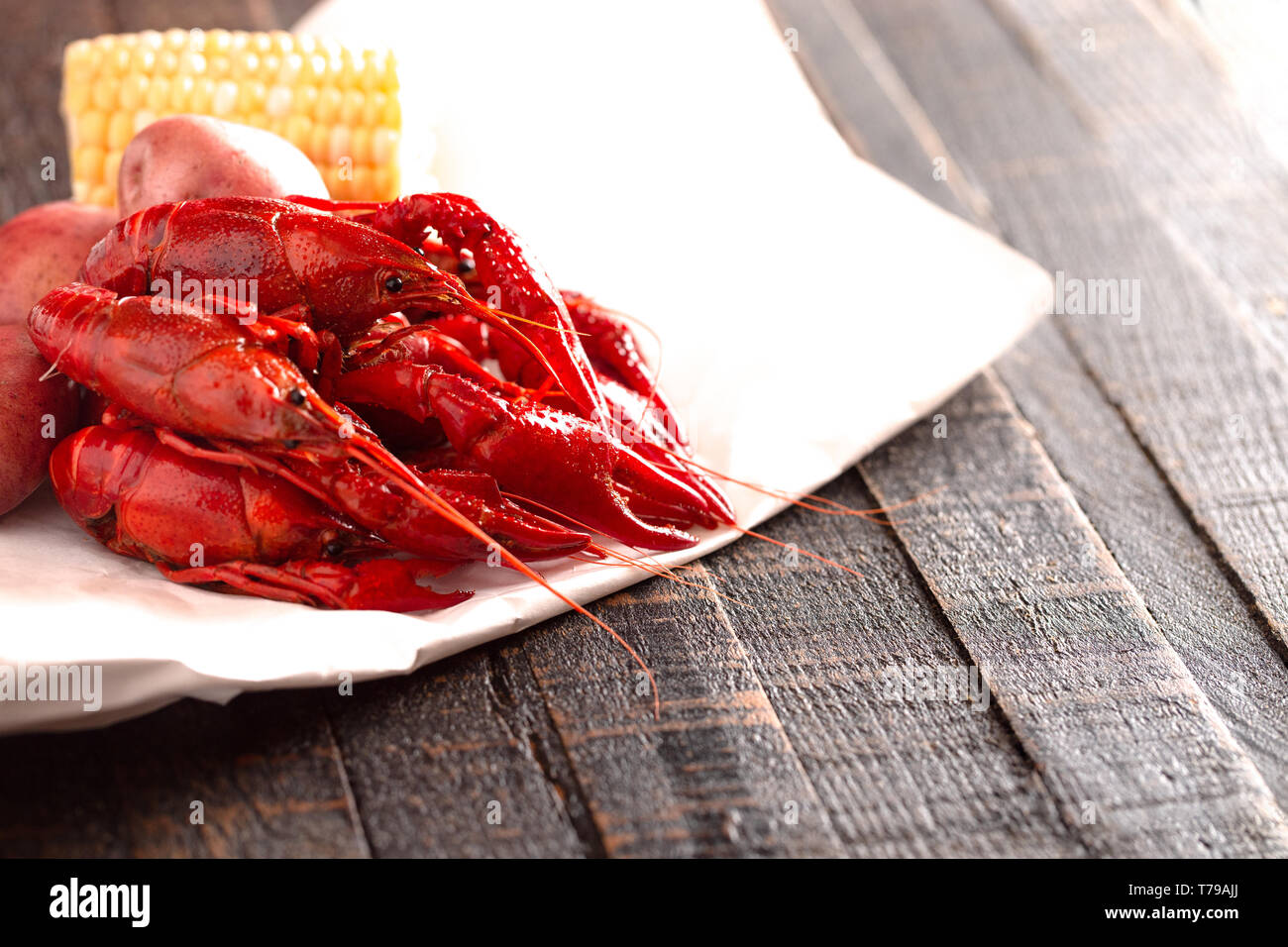Crawfish Boil with Corn on the Cob and Potatoes Stock Photo - Alamy
