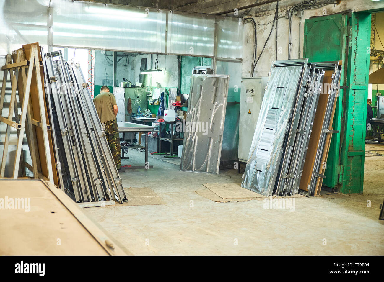warehouse of finished and packed doors, production of interior and ...