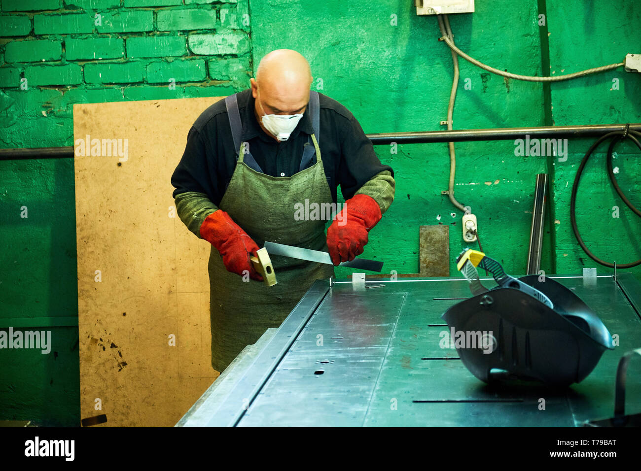 manufacture of steel doors, welding of metal doors, production 4k Stock ...