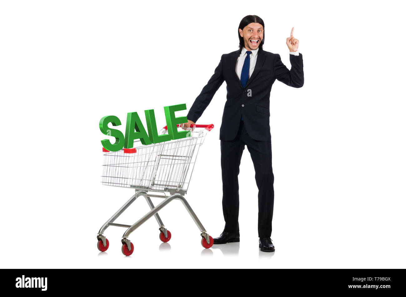 Man in sale and discount shopping concept Stock Photo - Alamy