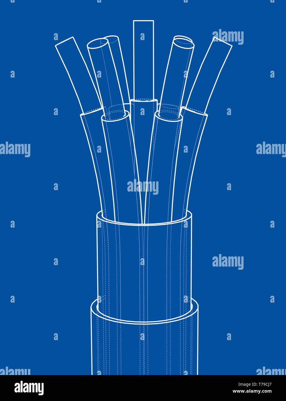 Seven-wire cable. Wire frame. Vector Stock Vector Image & Art - Alamy
