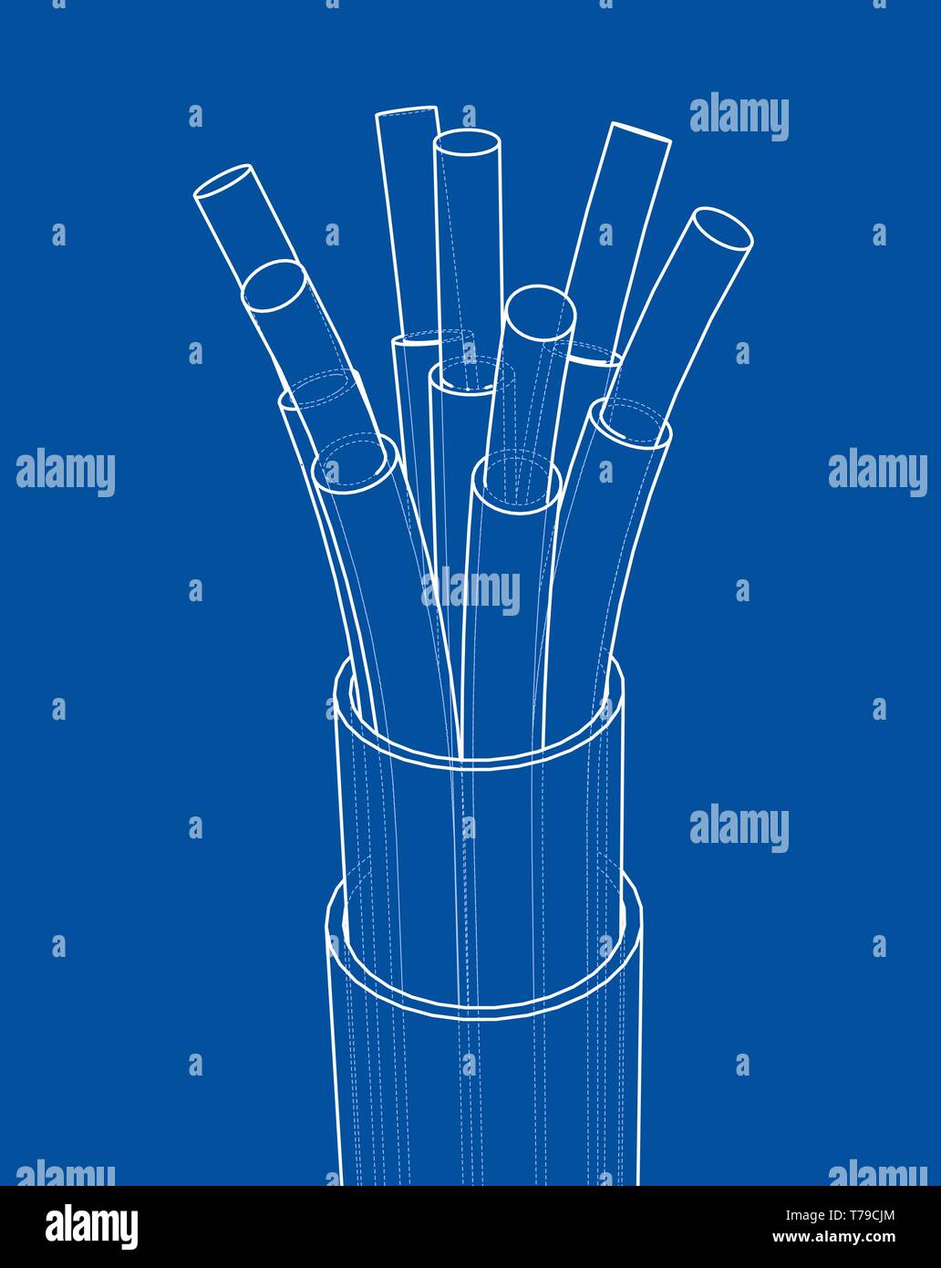 Seven-wire cable. Wire frame. Vector Stock Vector Image & Art - Alamy
