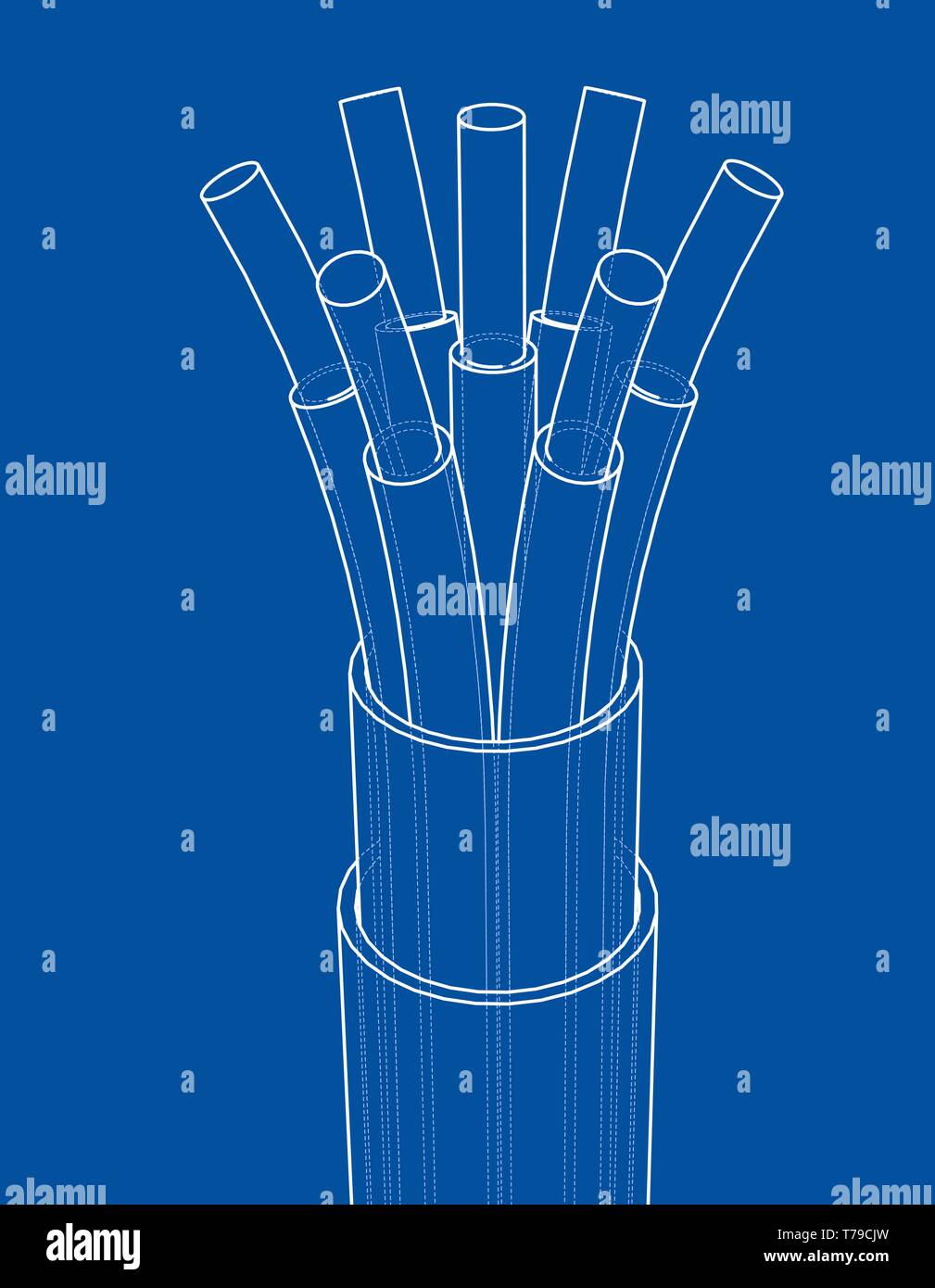 Seven-wire cable. Wire frame. Vector Stock Vector Image & Art - Alamy
