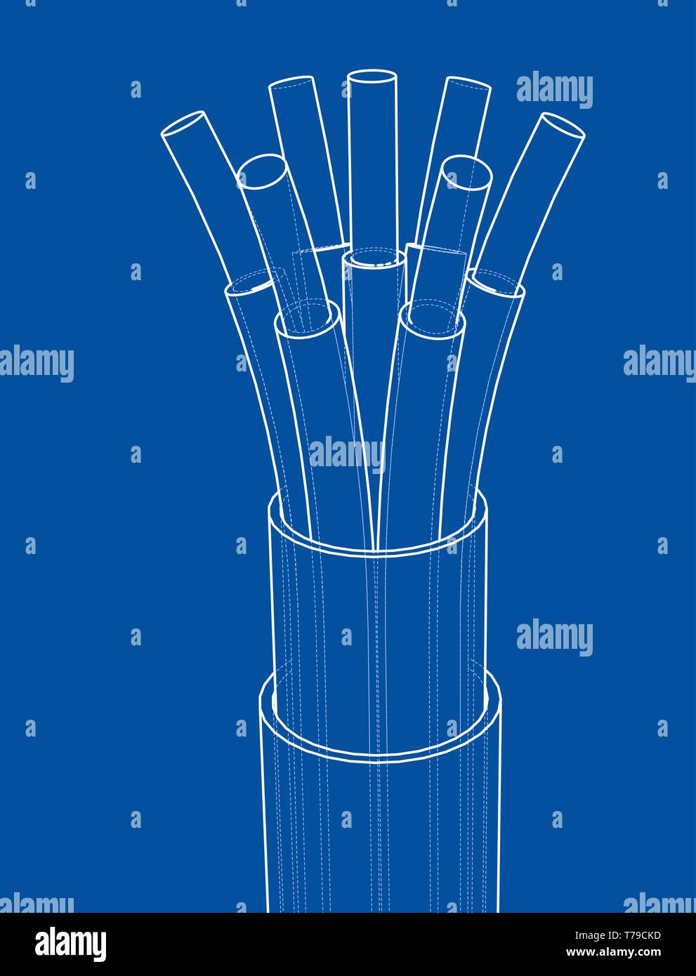 Seven-wire cable. Wire frame. Vector Stock Vector Image & Art - Alamy