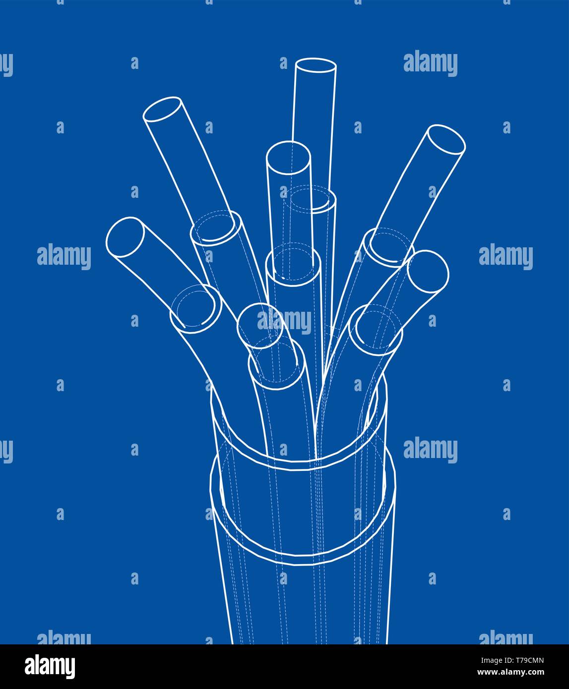 Seven-wire cable. Wire frame. Vector Stock Vector Image & Art - Alamy